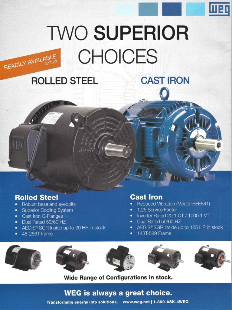 WEG Cooling Tower Motors Are Available with AEGIS Installed