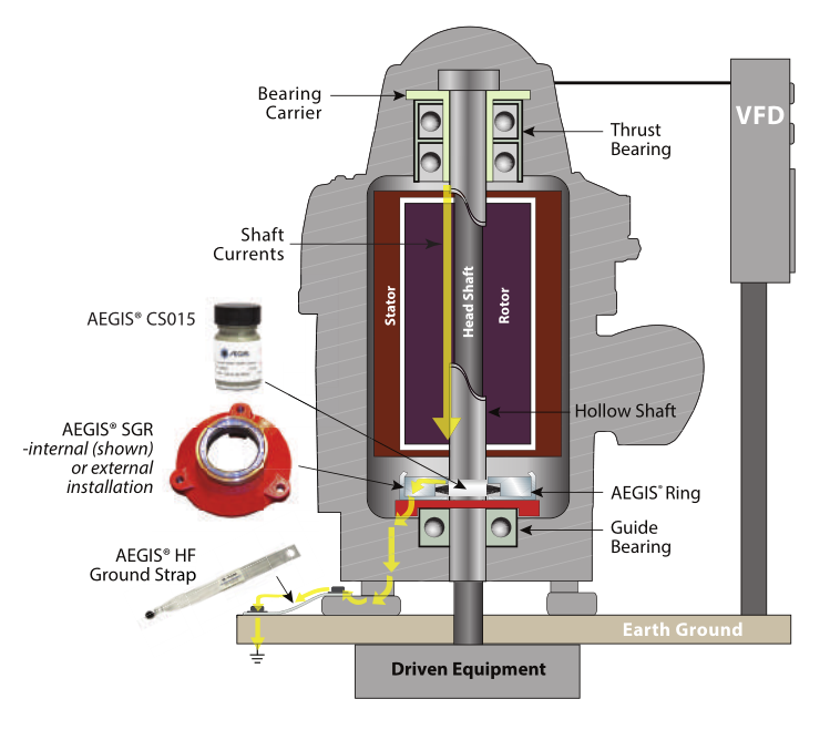 Shaft Grounding for Vertical Hollow Shaft Motors